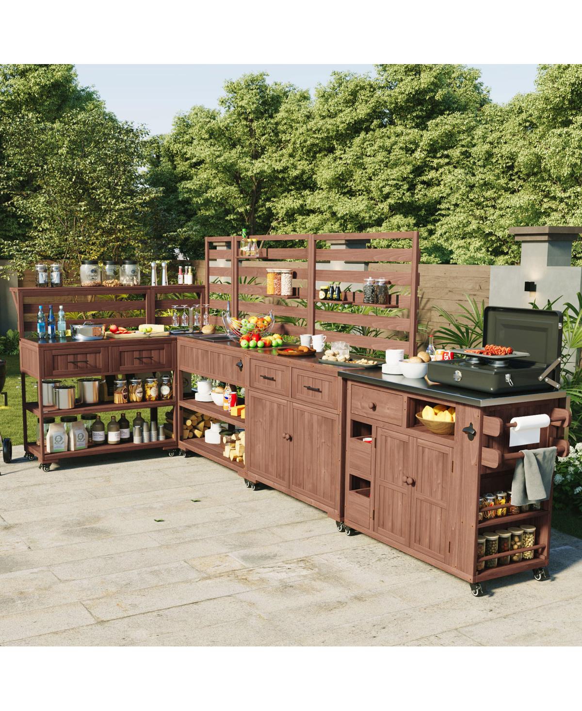 Click here for Streamdale Furniture 4-Piece Outdoor Rolling Kitch... prices