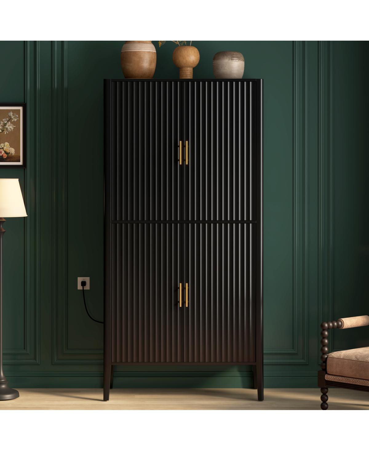 Click here for Streamdale Furniture Modern Fluted 4-Door Wine Cab... prices