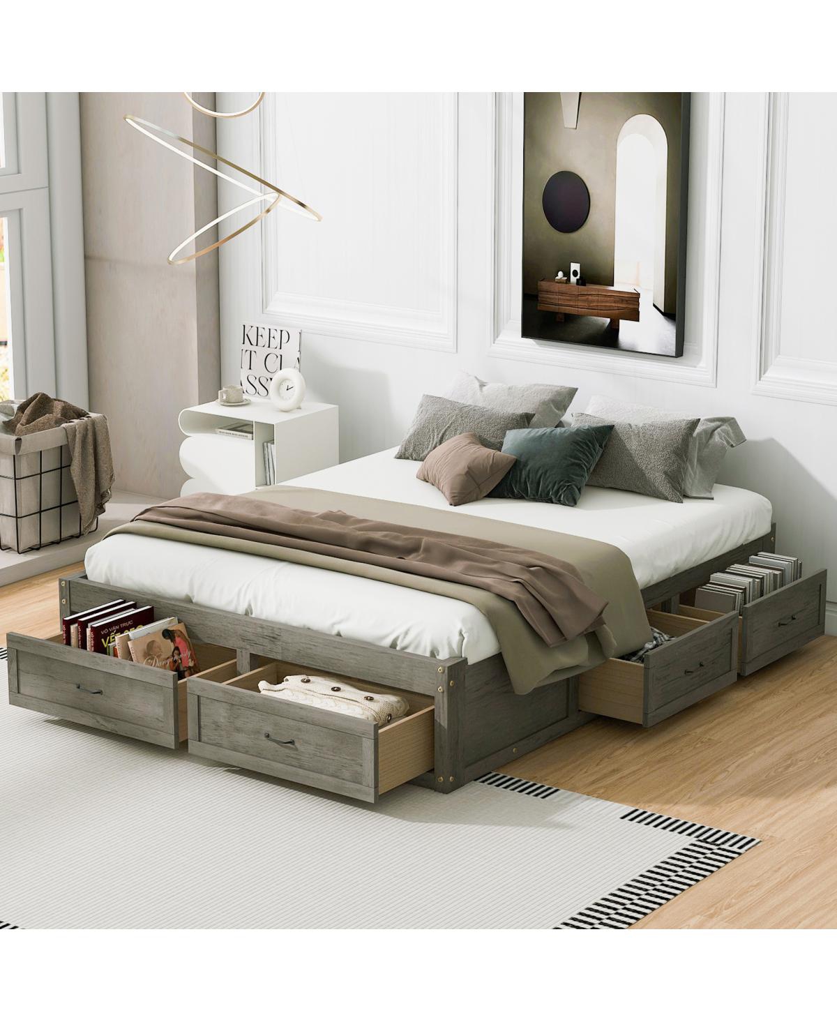 Click here for Streamdale Furniture Queen Platform Bed with 6 Dra... prices