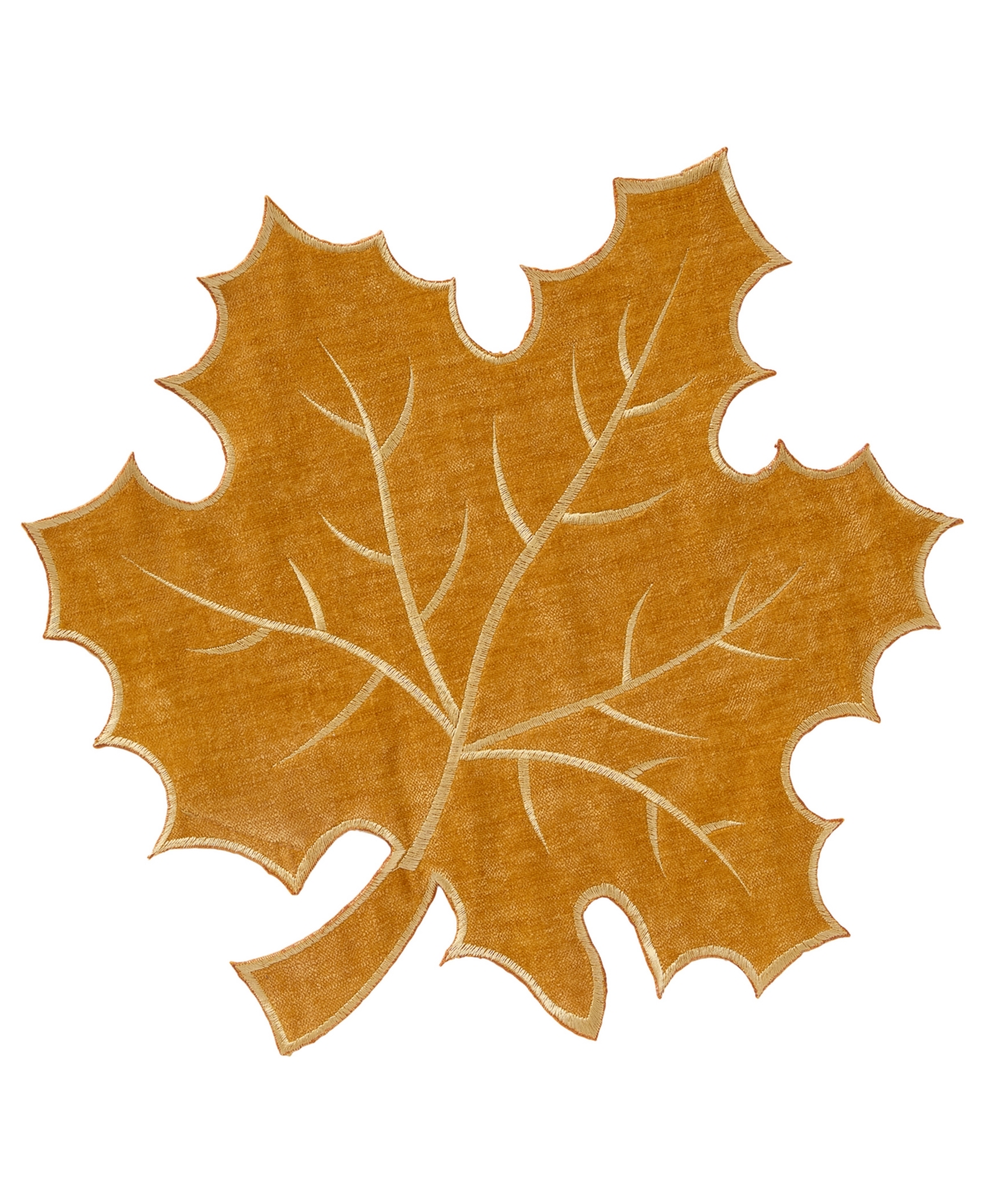 Click here for Elrene Textured Fabric Leaf Placemat - Gold prices