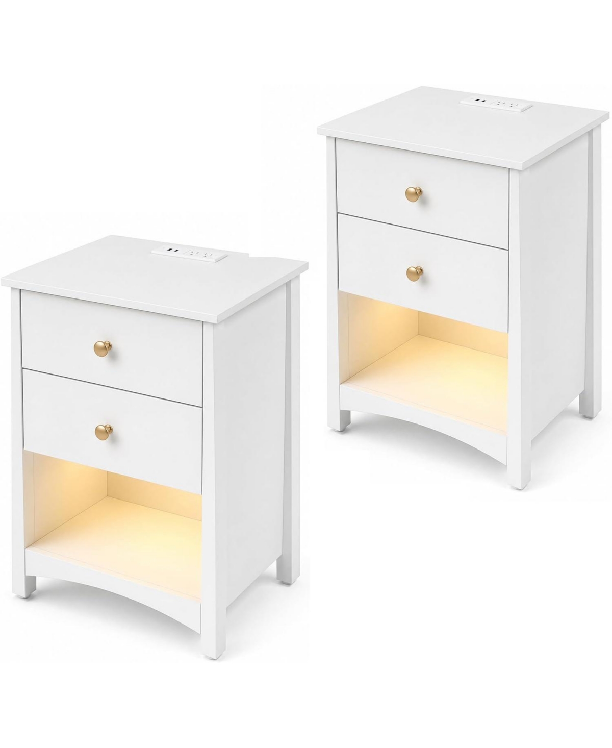 Click here for Gaomon Set of 2 Mid-Century Nightstands with Charg... prices