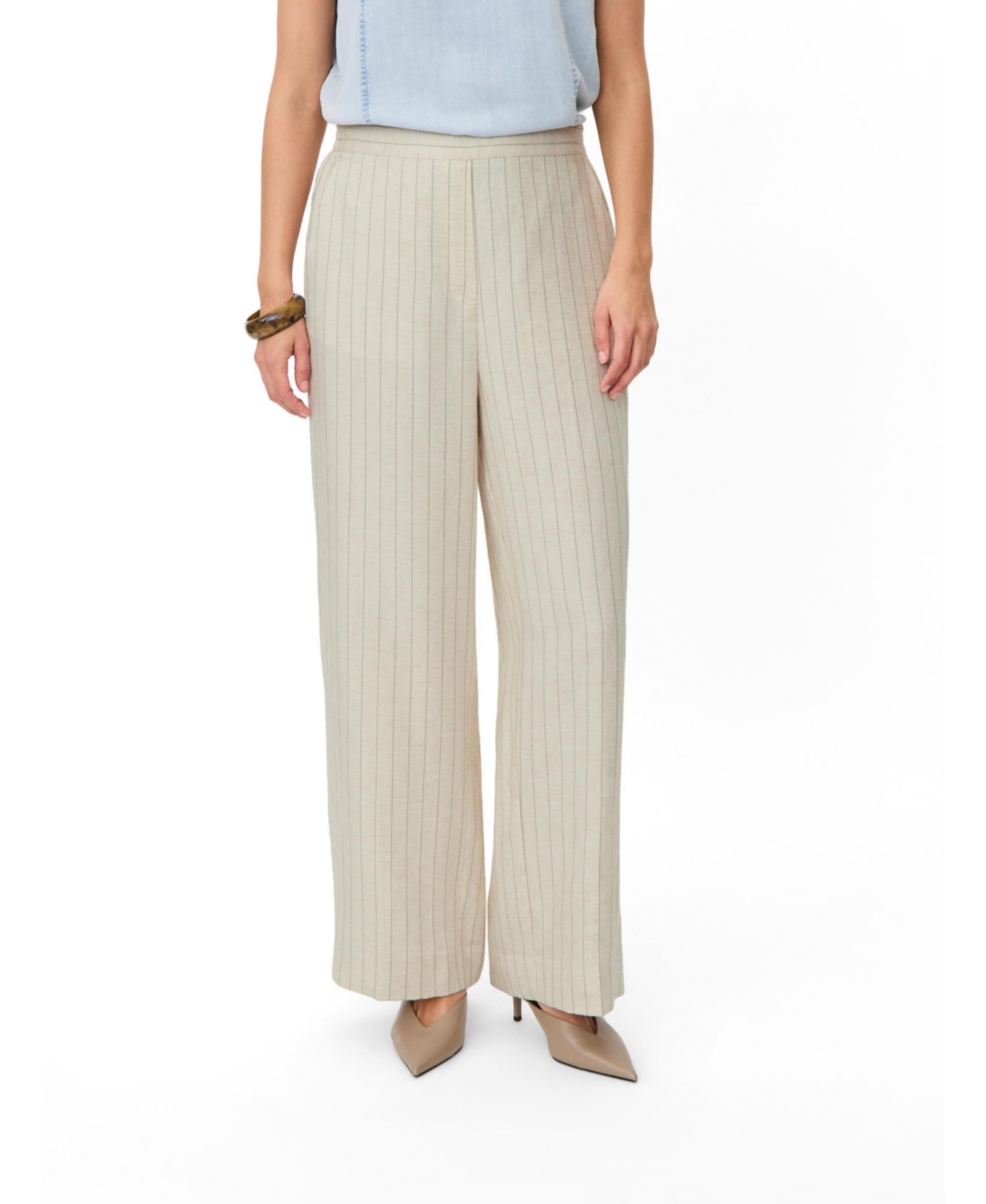 Click here for Masai Copenhagen Womens Mapippie Linen-Blend Pinst... prices