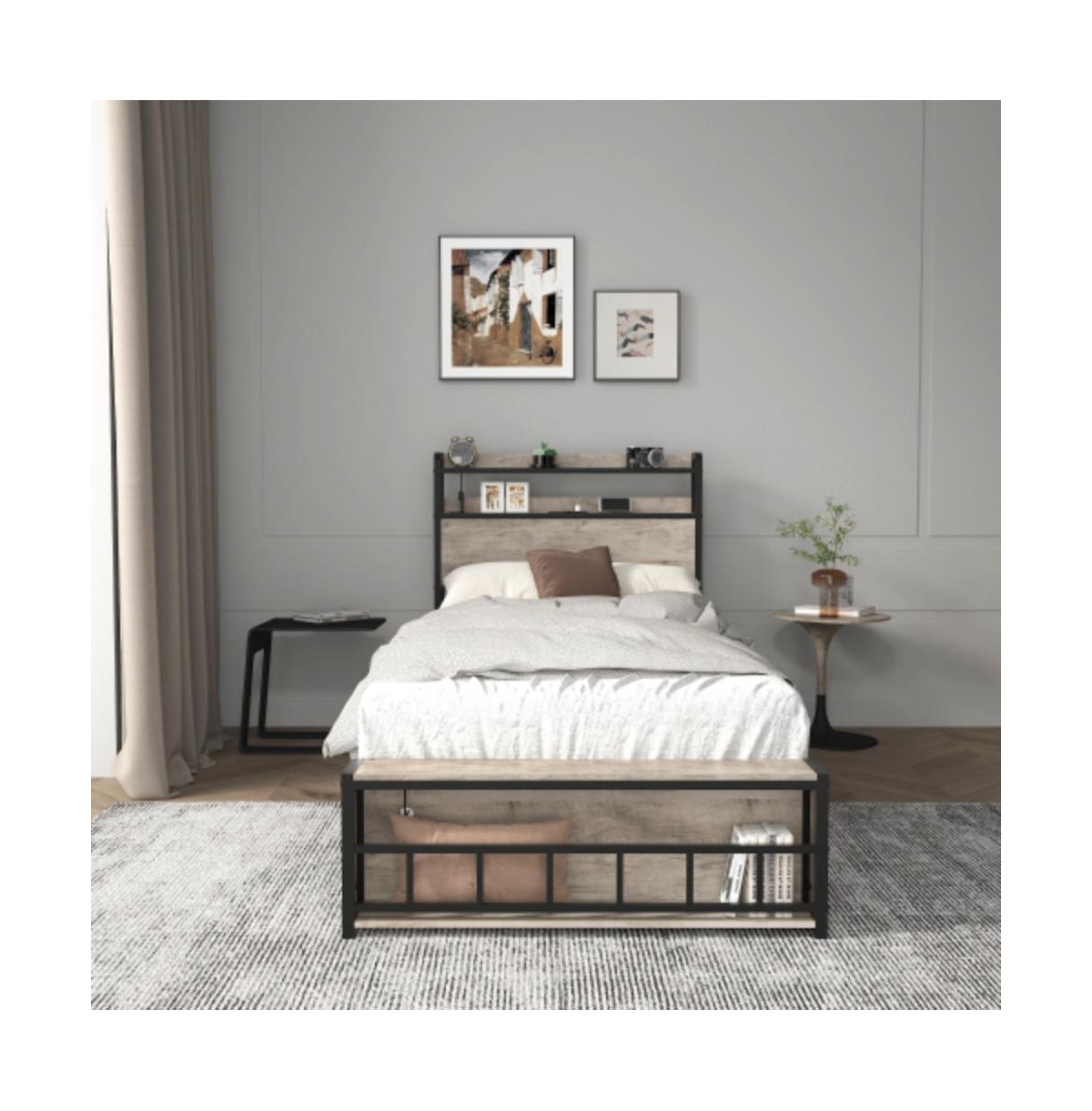 Click here for Lucky One Twin Size Bed Frame with Headboard  Rgb... prices