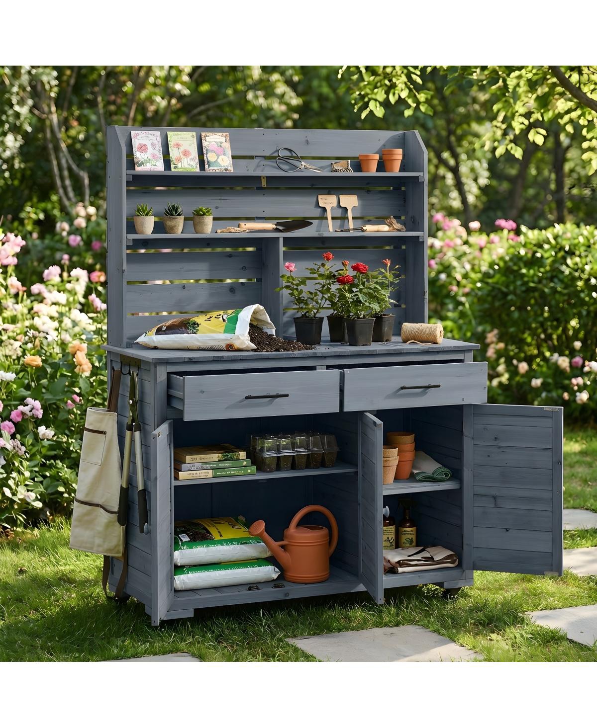 Click here for Streamdale Furniture Large Wooden Garden Potting B... prices