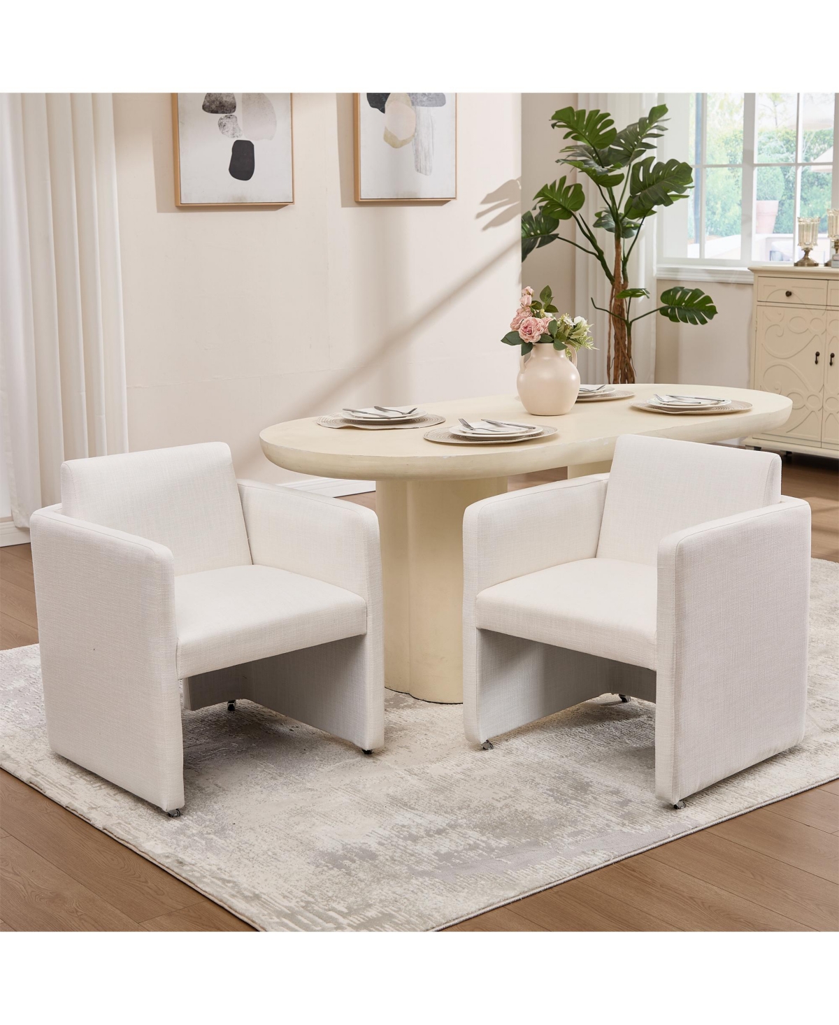 Click here for Clihome Modern Barrel Accent Chair  Linen Upholste... prices