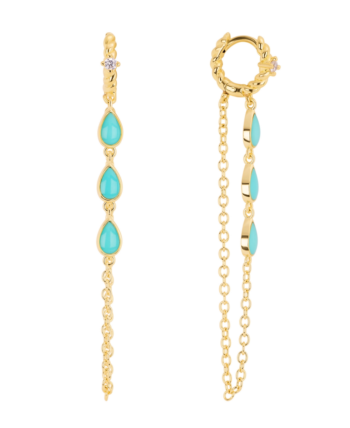 Click here for Macys Gold-Plated Howlite Turquoise Teardrop Chain... prices