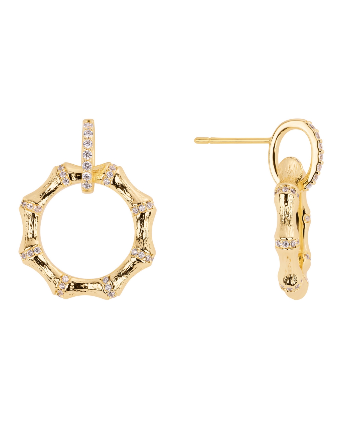 Click here for Macys Gold-Plated Cubic Zirconia Circle Drop Earri... prices