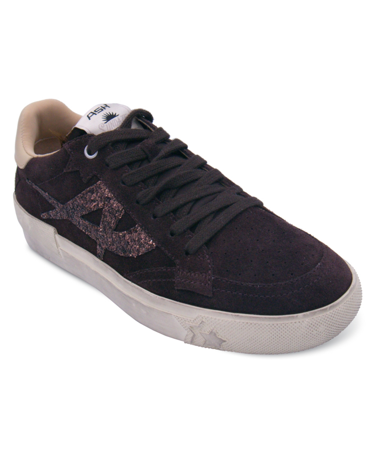 Click here for Ash Womens Moonlight Lace-Up Sneakers - Black prices