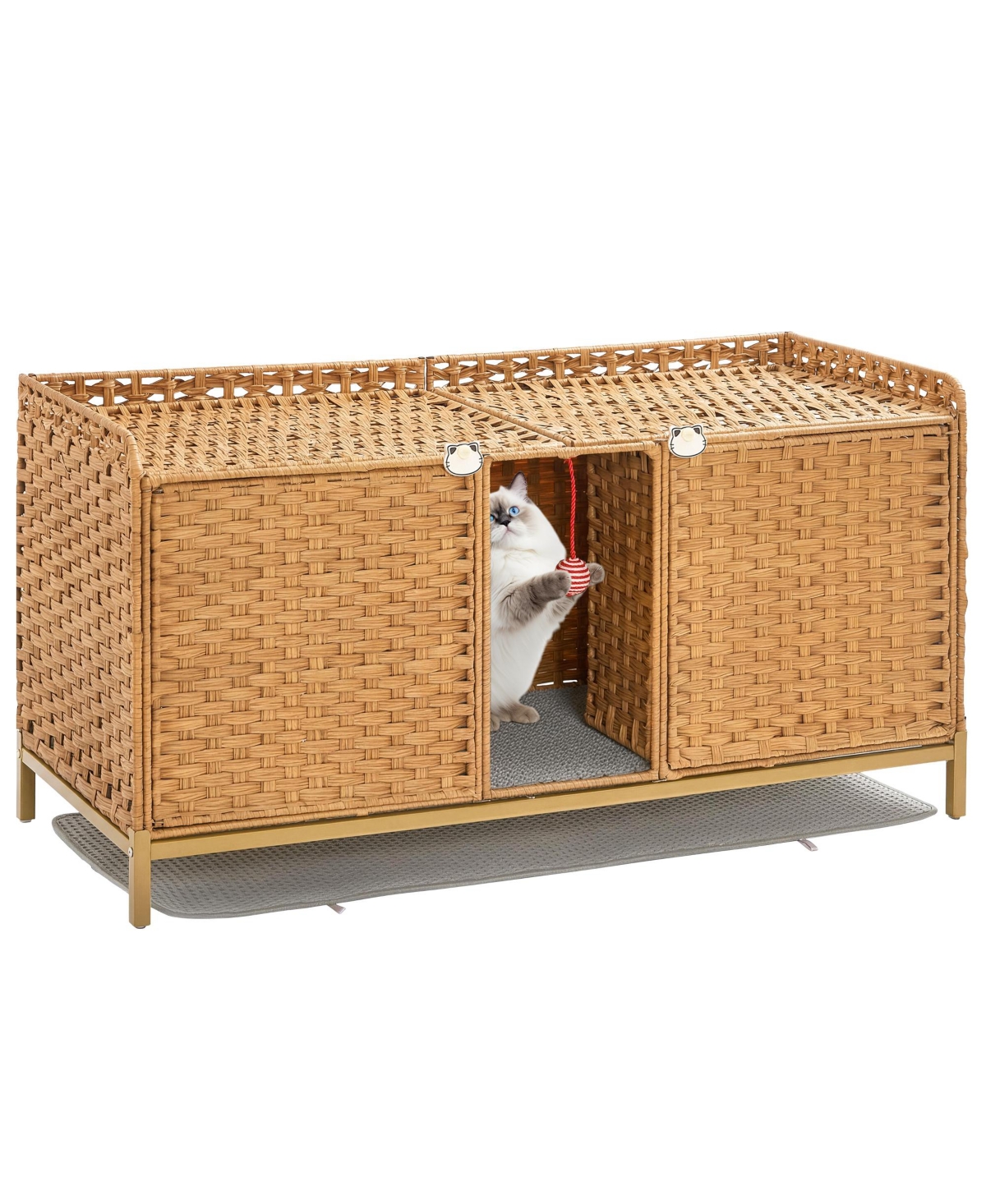 Click here for homfan Rattan Cat Litter Box Enclosure â Handwov... prices