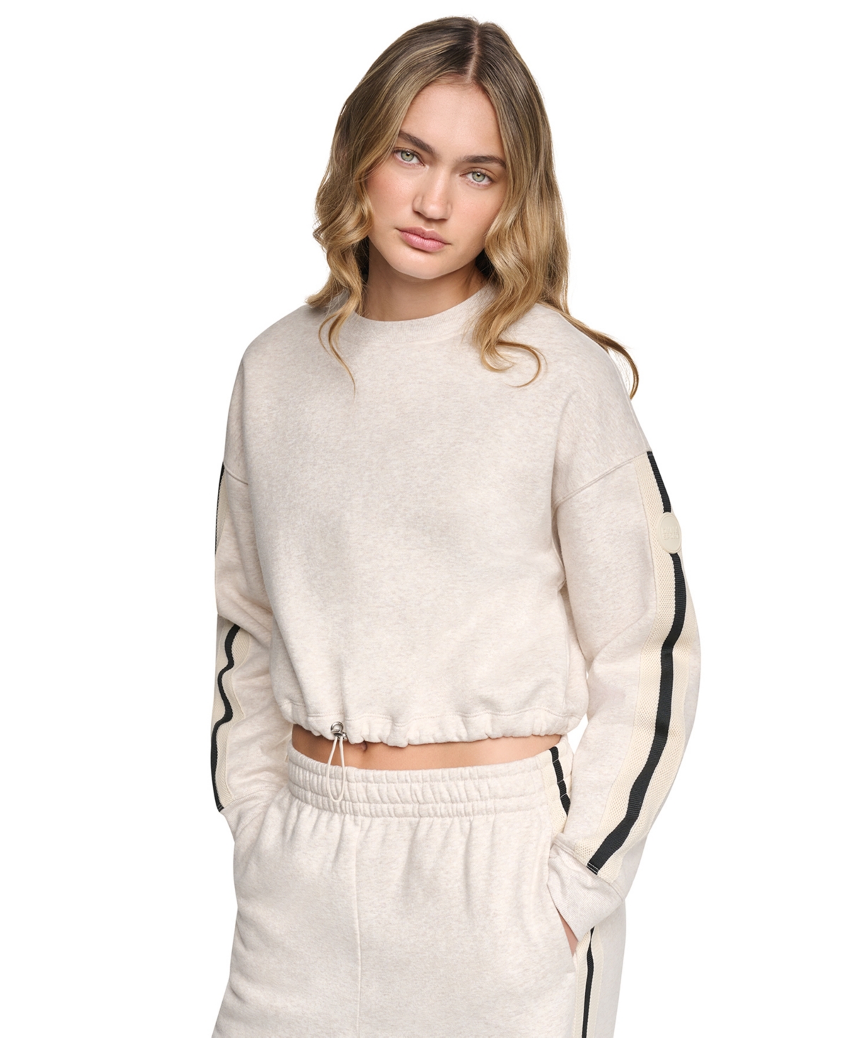 Click here for Dkny Sport Womens Textured Tape Bungee Waist Cropp... prices