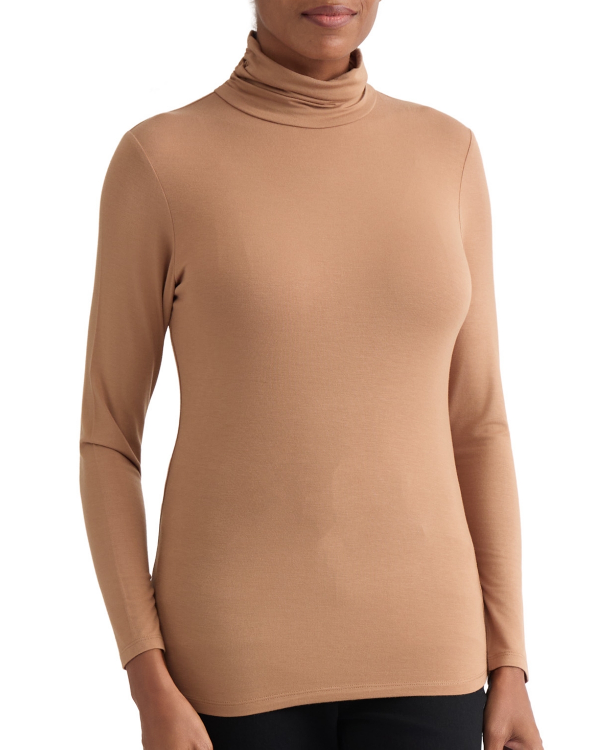 Click here for Jones New York Womens Shirred Turtleneck Long-Slee... prices