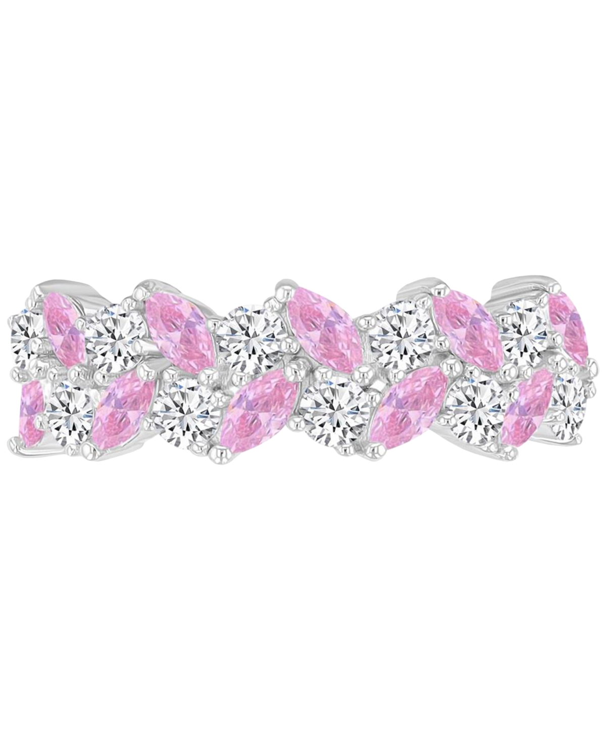 Click here for Macys Silver-Plated Marquise Pink Crystal Ring - S... prices