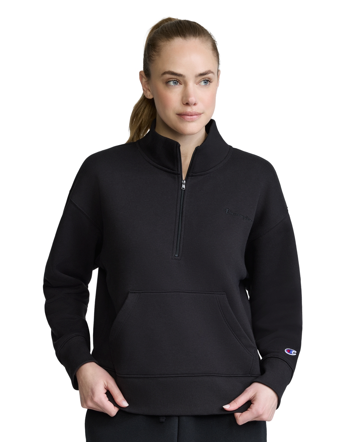 Click here for Champion Womens Fleece Mock Neck Quarter-Zip Sweat... prices