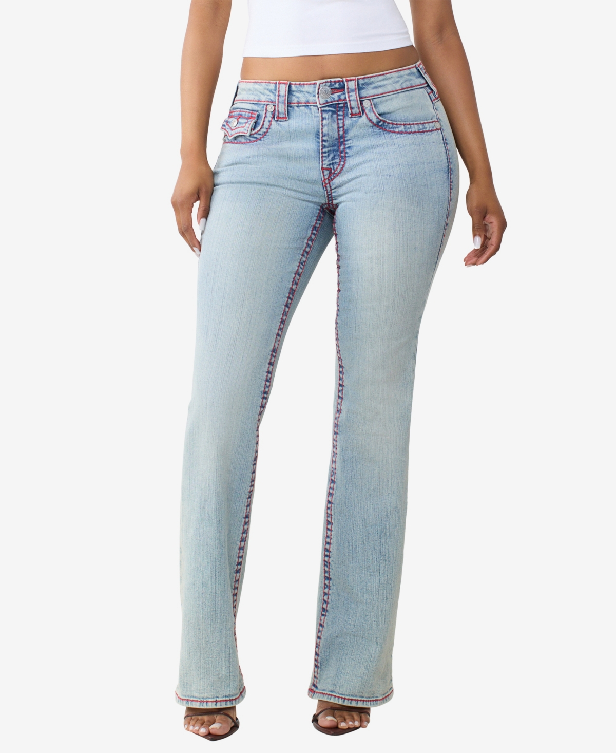 Click here for True Religion Womens Becca Bootcut Big T-Flap Jean... prices