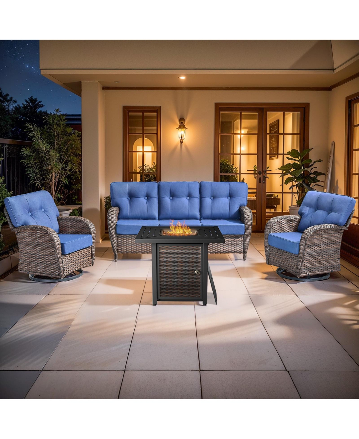 Click here for Pocassy All-weather Wicker 5 - Person Patio Conver... prices