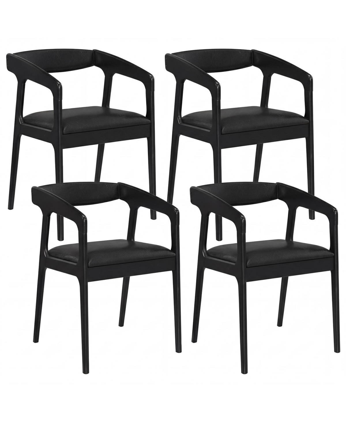 Click here for Gymax 4Piece Accent Armchairs Upholstered Pu Leath... prices