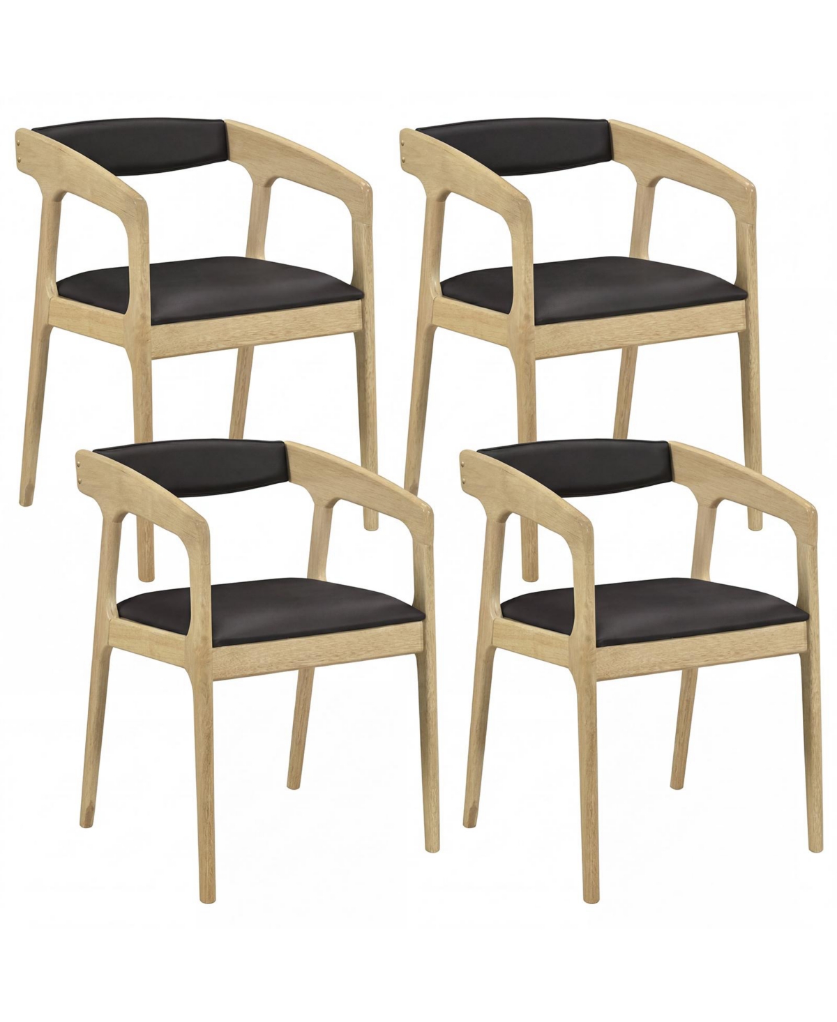 Click here for Gymax 4Piece Accent Armchairs Upholstered Pu Leath... prices