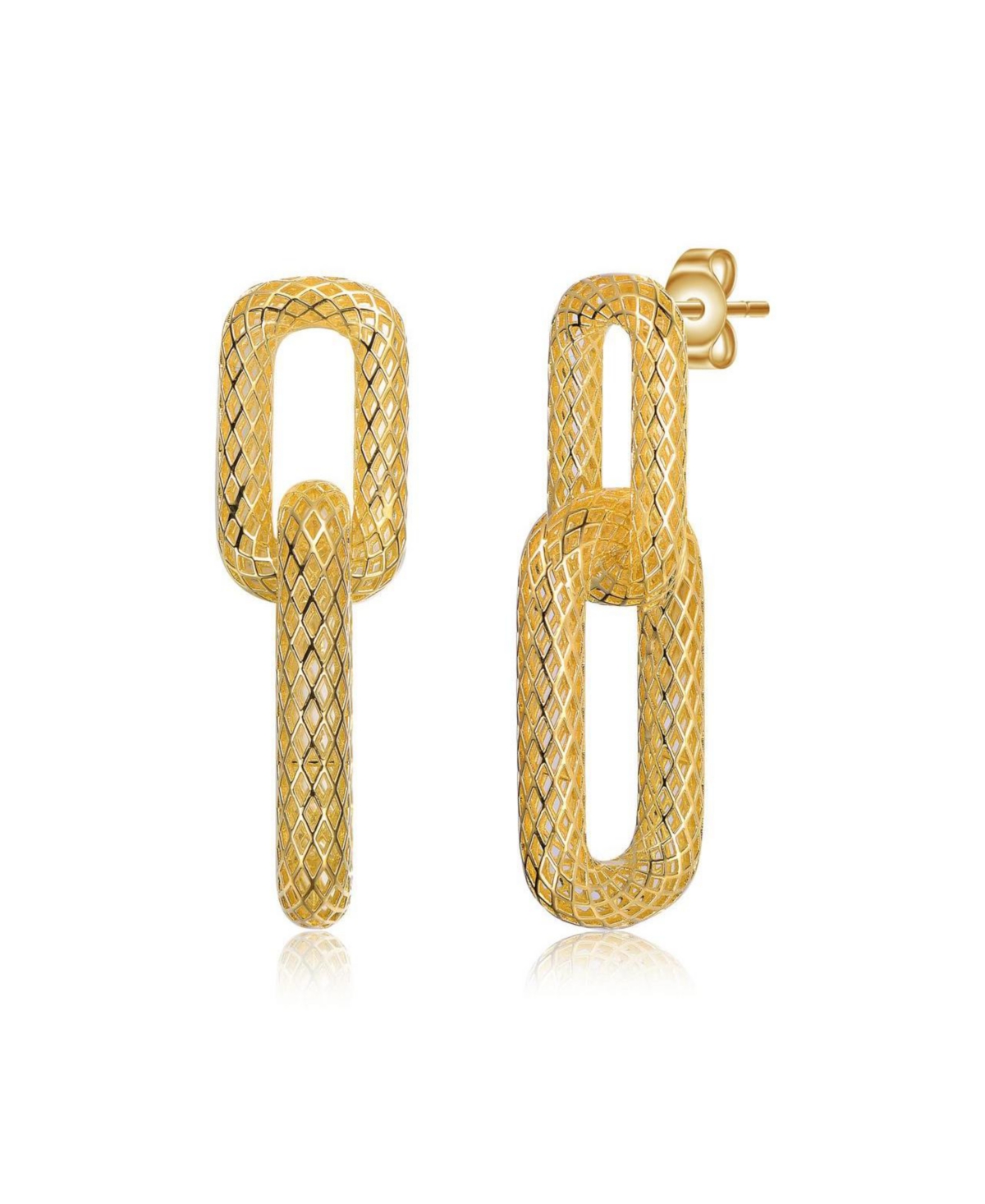Click here for Rachel Glauber Radiant 14K Gold Plated Mesh Rectan... prices
