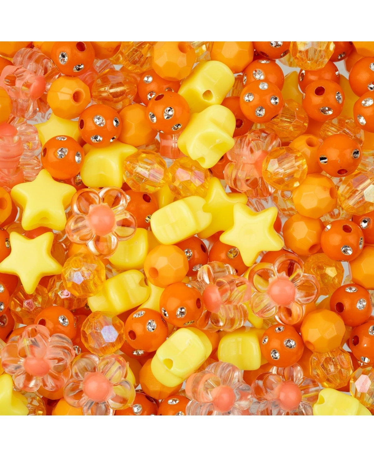 Click here for John Bead 8mm Star Mix Plastic Beads  70g - Orange prices