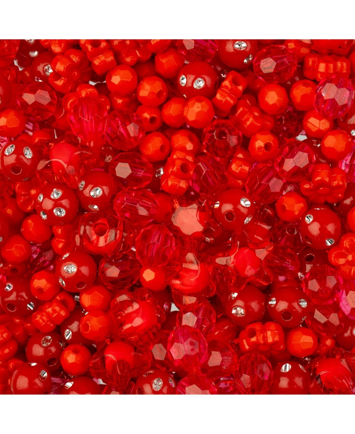 Click here for John Bead 8mm Star Mix Plastic Beads  70g - Red prices