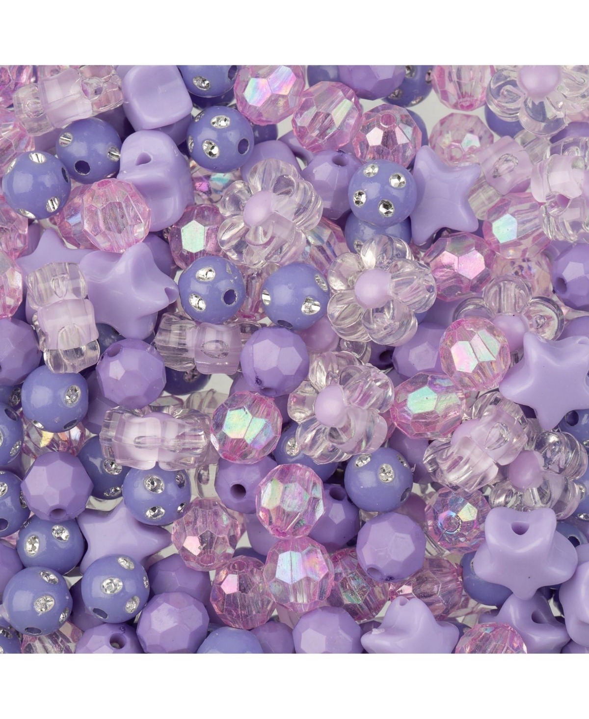 Click here for John Bead 8mm Star Mix Plastic Beads  70g - Purple prices
