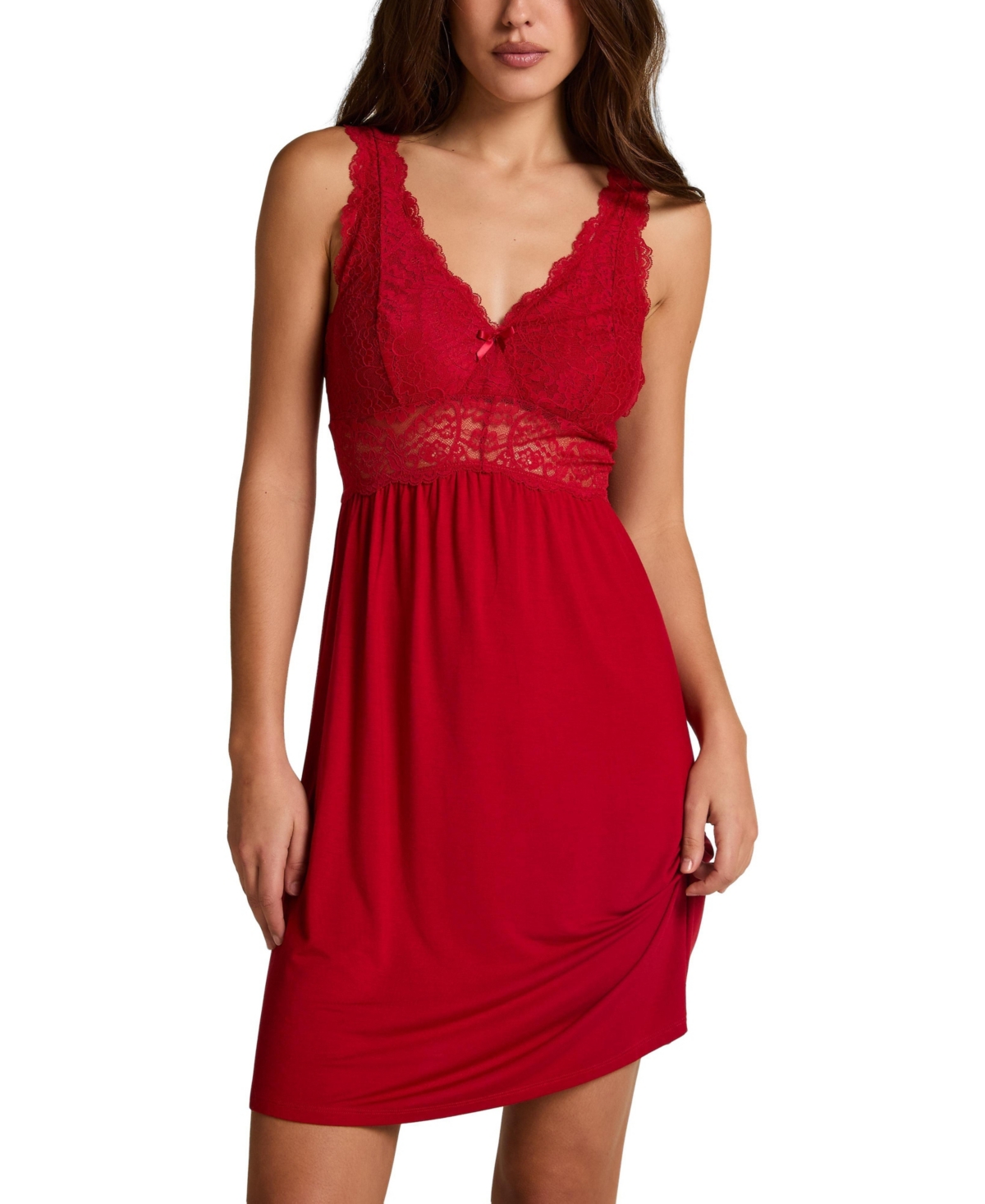 Click here for Hunkemoller Womens Nora Lace Slip Dress - Red prices