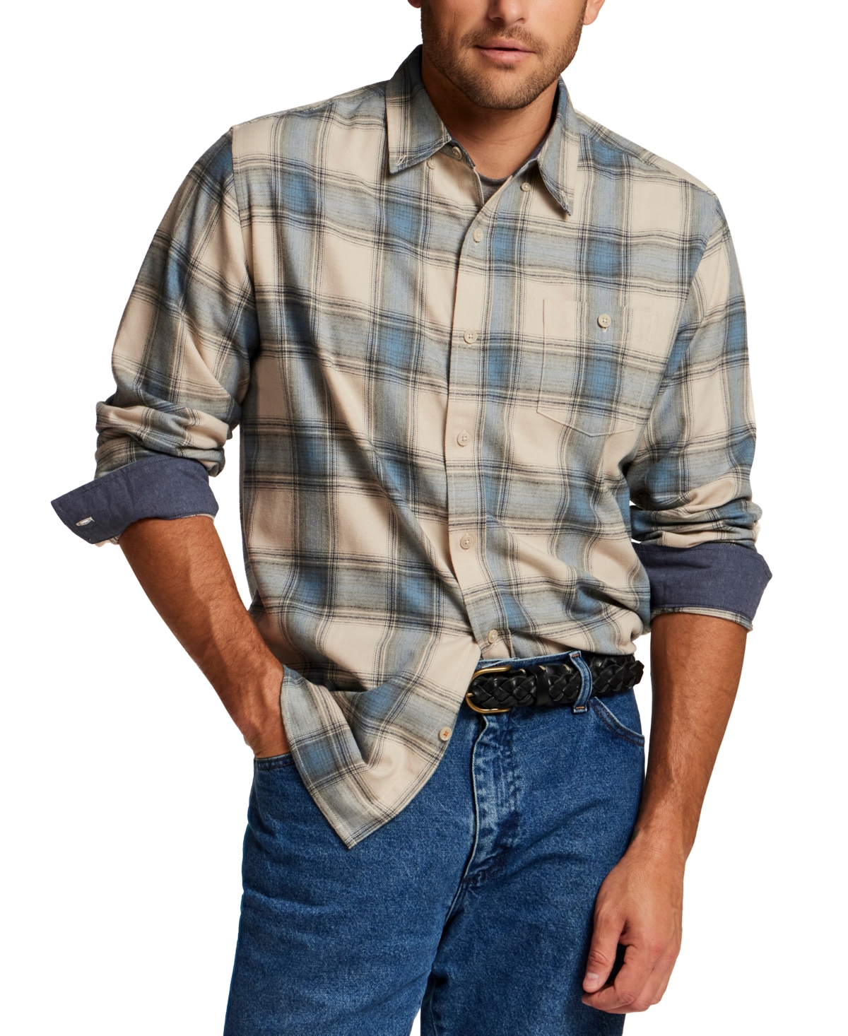 Click here for Weatherproof Vintage Mens Flannel Shirt - Blue Sto... prices
