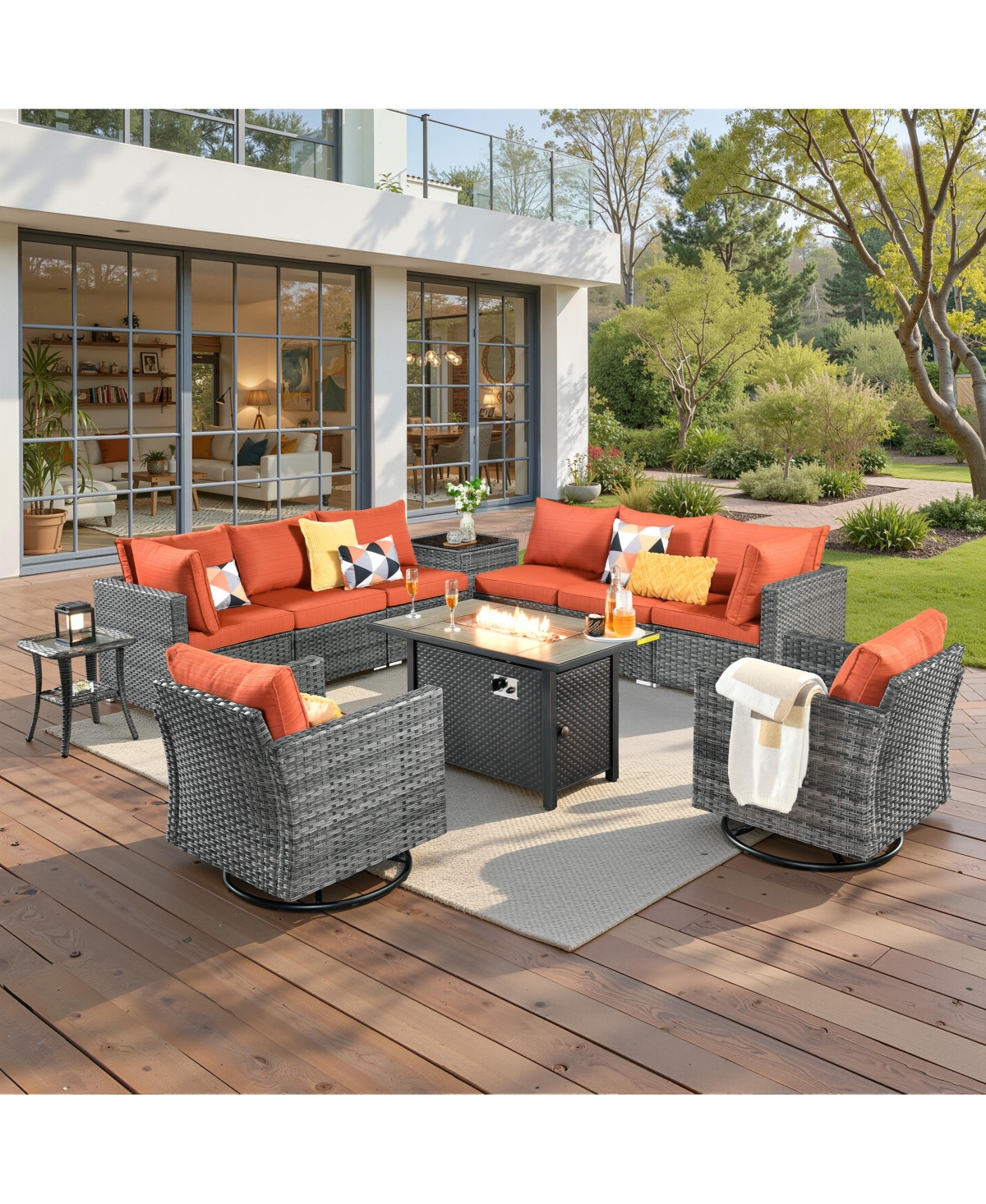 Click here for Xizzi 11-Piece Outdoor Patio Furniture Set With Fi... prices