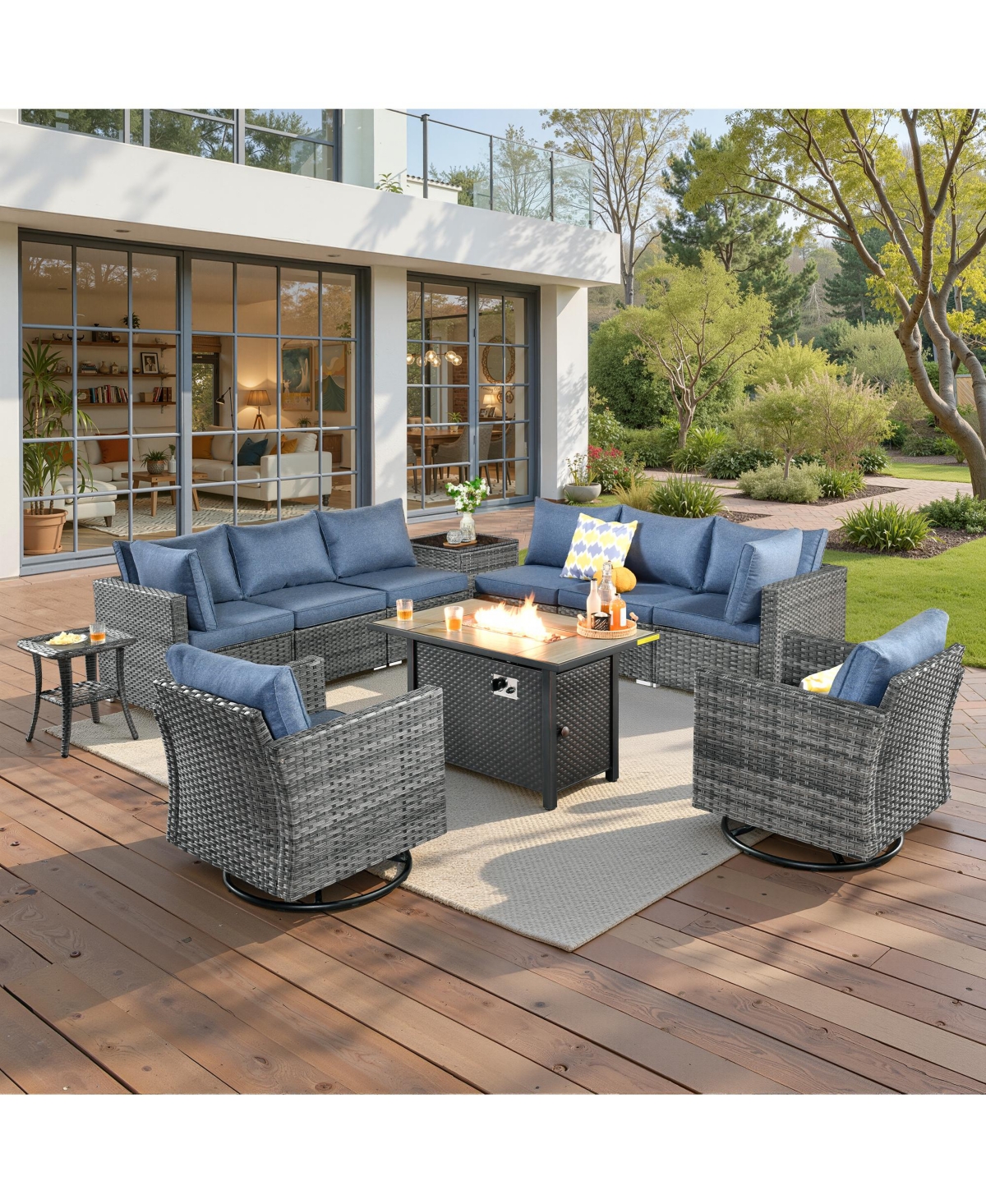 Click here for Xizzi 11-Piece Outdoor Patio Furniture Set With Fi... prices