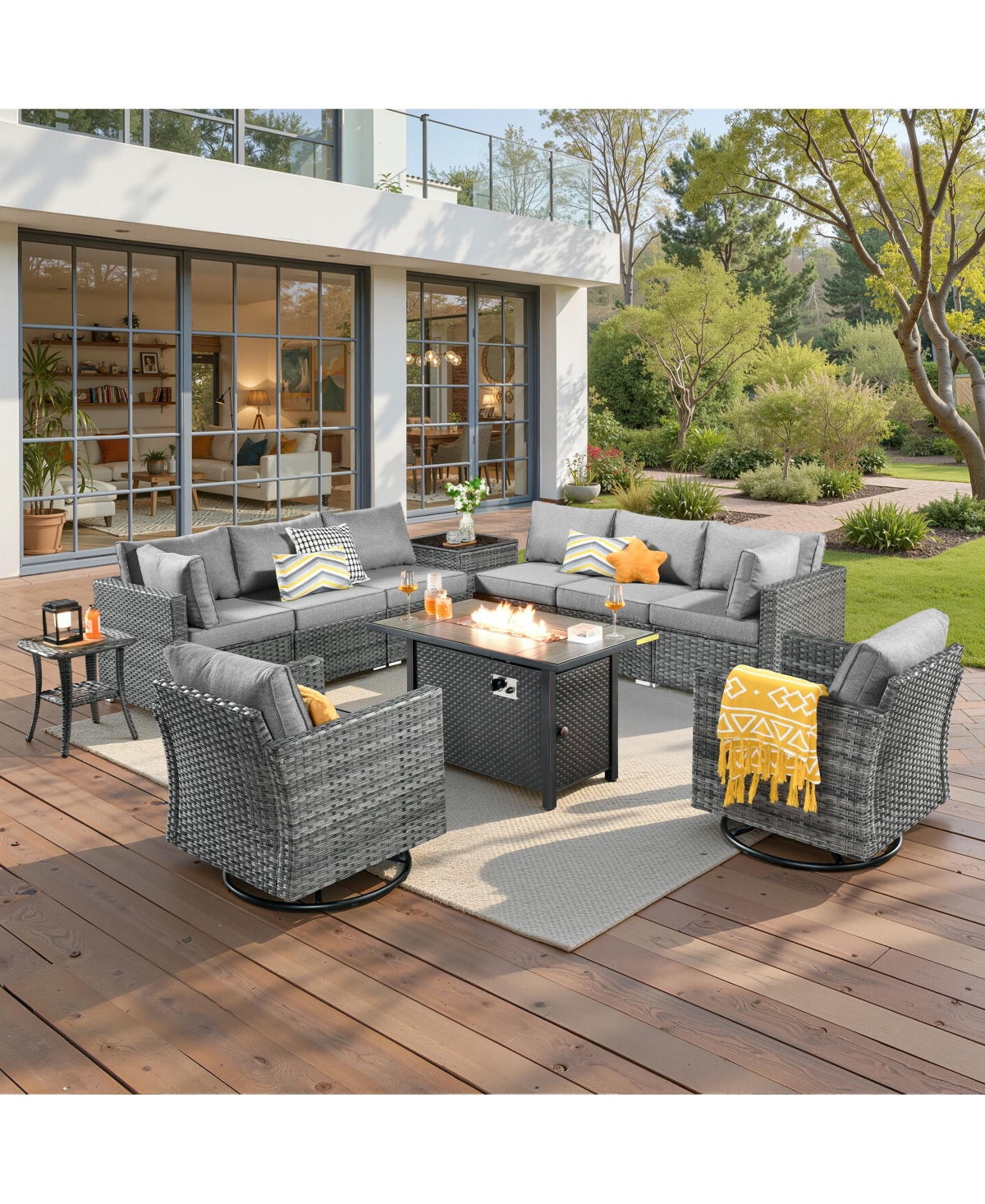 Click here for Xizzi 11-Piece Outdoor Patio Furniture Set With Fi... prices