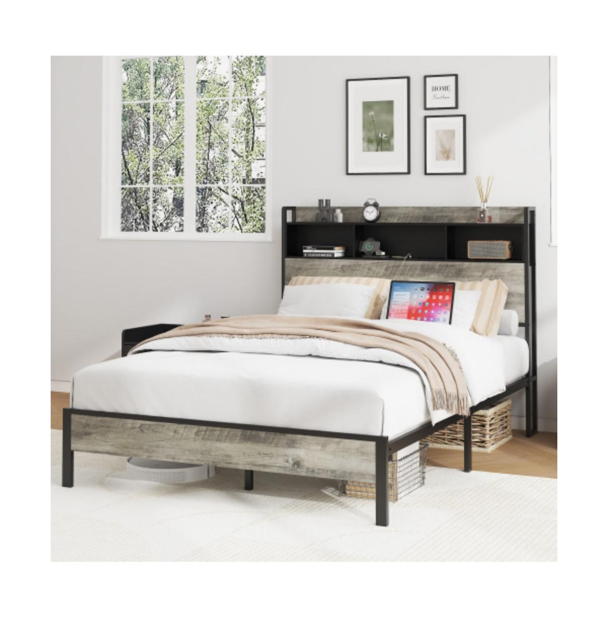 Click here for Lucky One Full Size Wooden Platform Bed Frame with... prices