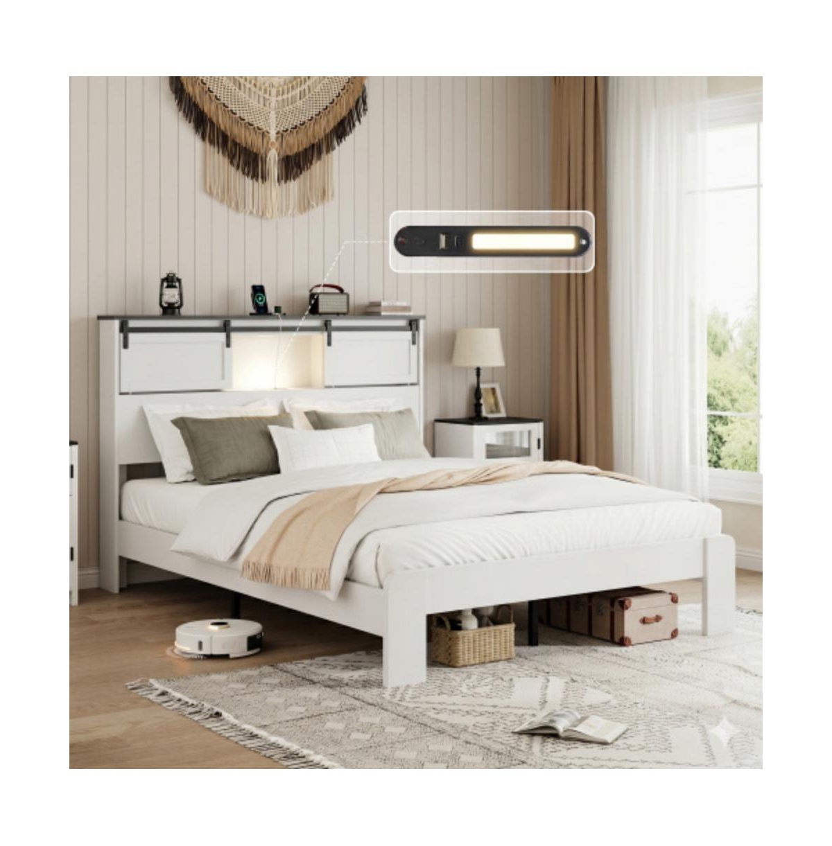 Click here for Lucky One Queen Size Metal Bed Frame with Storage... prices
