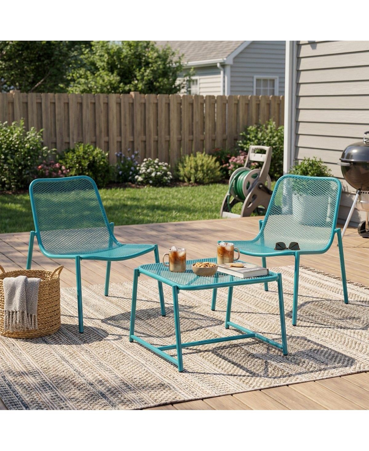 Click here for Asagikoiai 3-Piece Outdoor Metal Conversation Set... prices