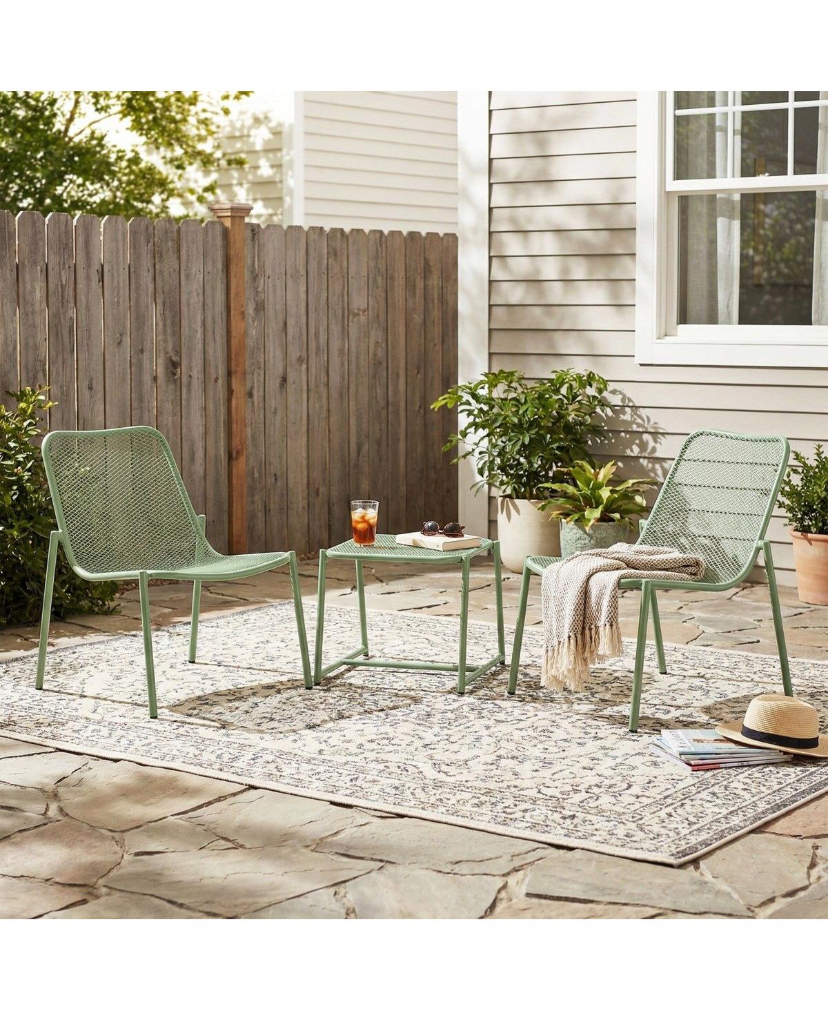 Click here for Asagikoiai 3-Piece Outdoor Metal Conversation Set... prices