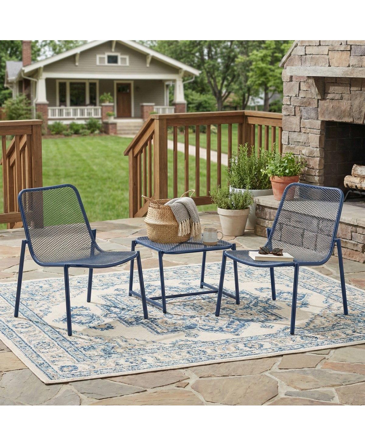 Click here for Asagikoiai 3-Piece Outdoor Metal Conversation Set... prices