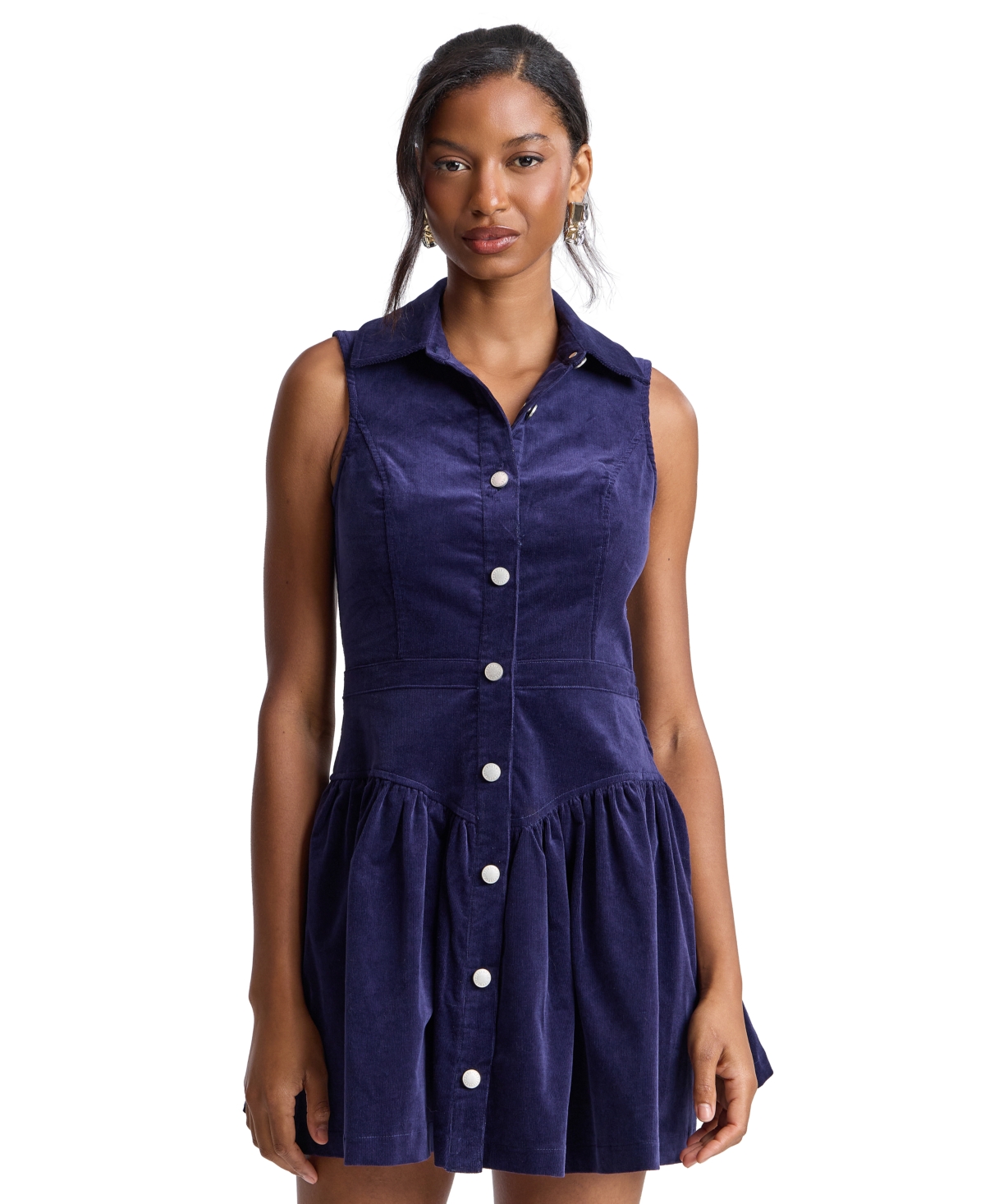 Click here for Avec Les Filles Womens Stretch Corduroy Collared S... prices