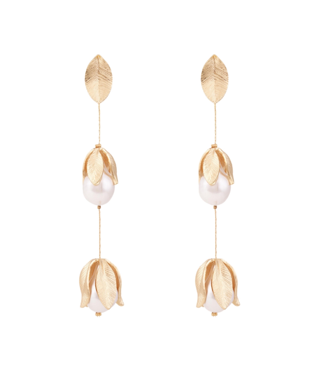 Click here for Petit Moments Falcao Earrings Petal Motif Drop-Ear... prices