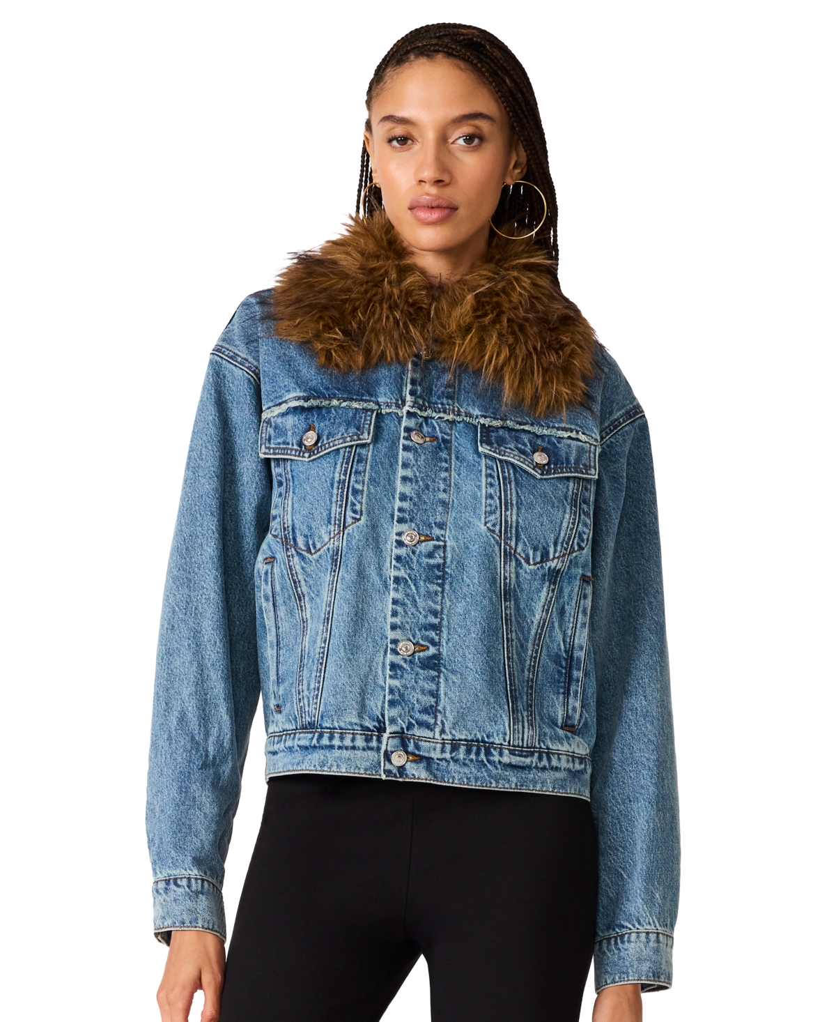 Click here for Steve Madden Womens Marky Button-Front Jacket - Ox... prices