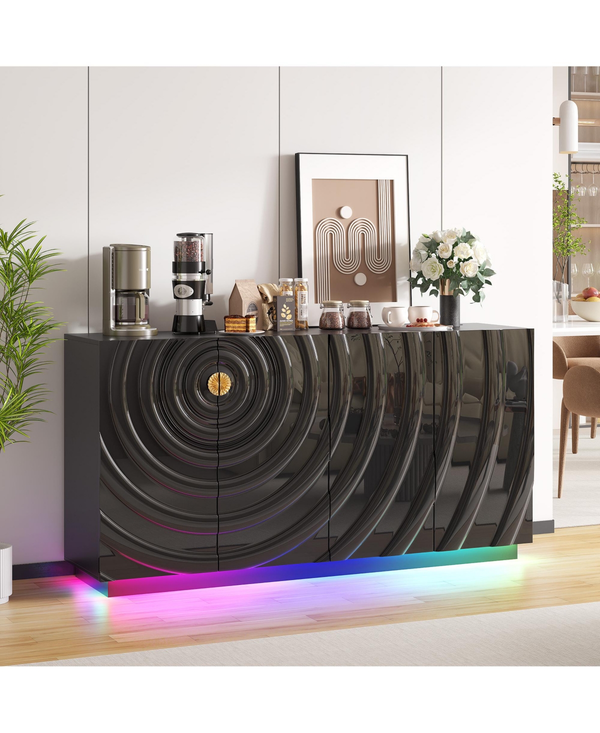 Click here for Vlsrka 63 Sideboard Cabinet with Led Lights  Charg... prices