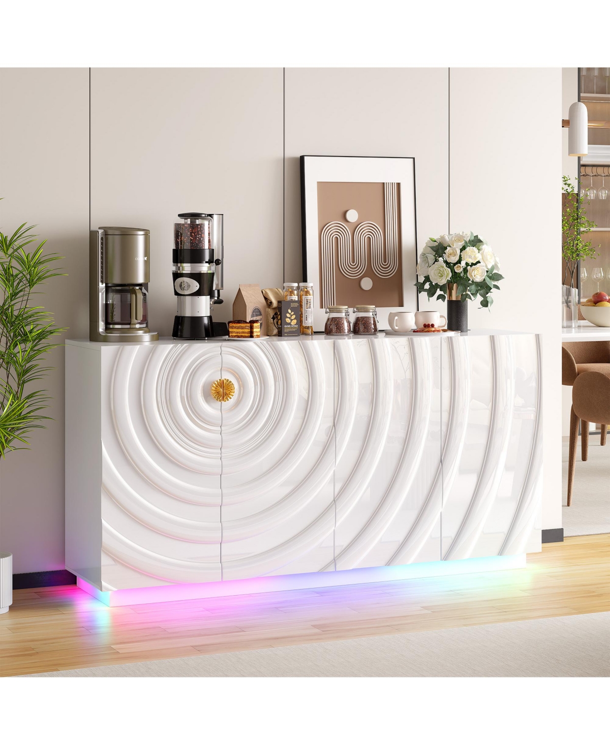 Click here for Vlsrka 63 Sideboard Cabinet with Led Lights  Charg... prices