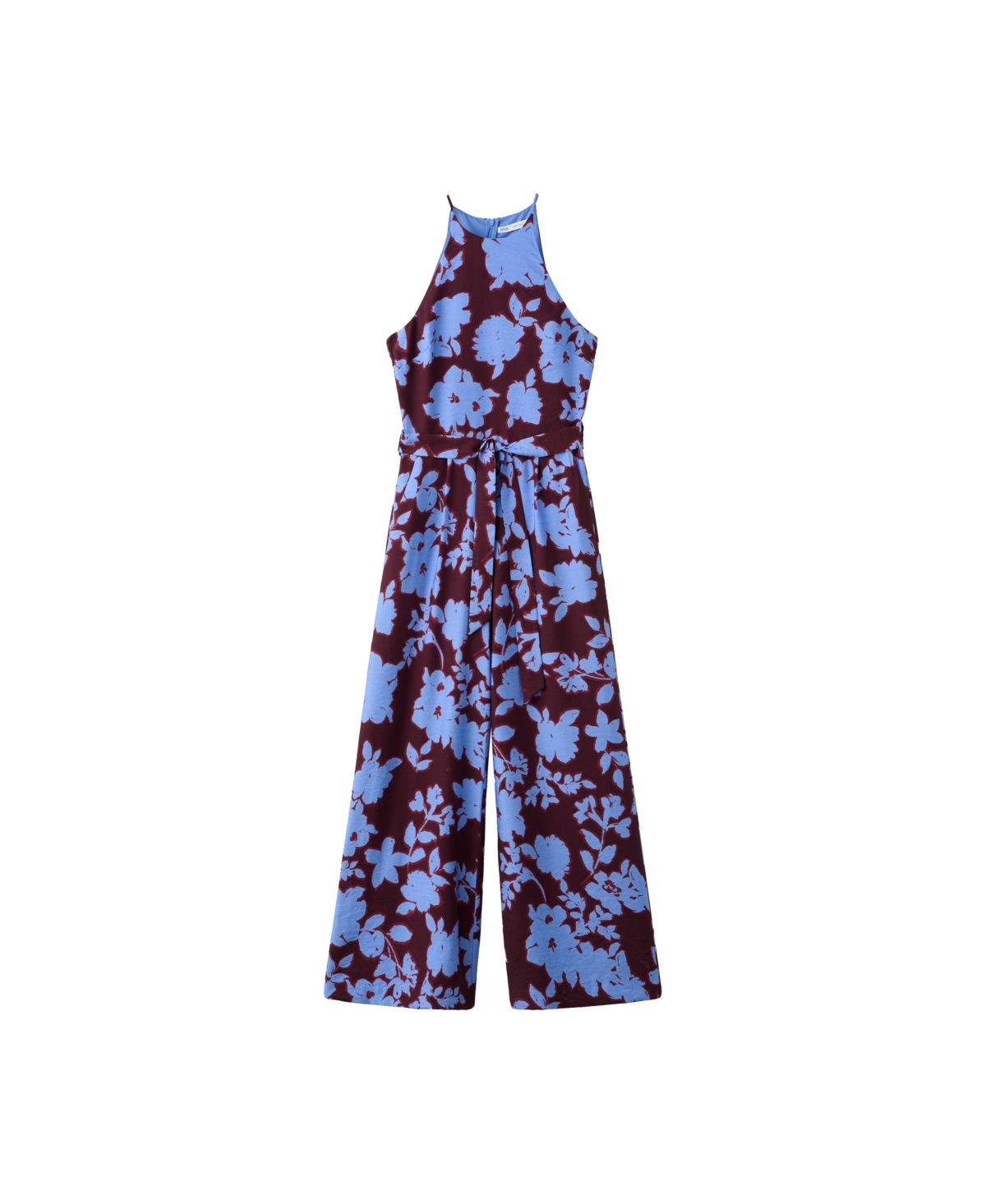Click here for Mango Womens Floral-Print Wide-Leg Belted Jumpsuit... prices