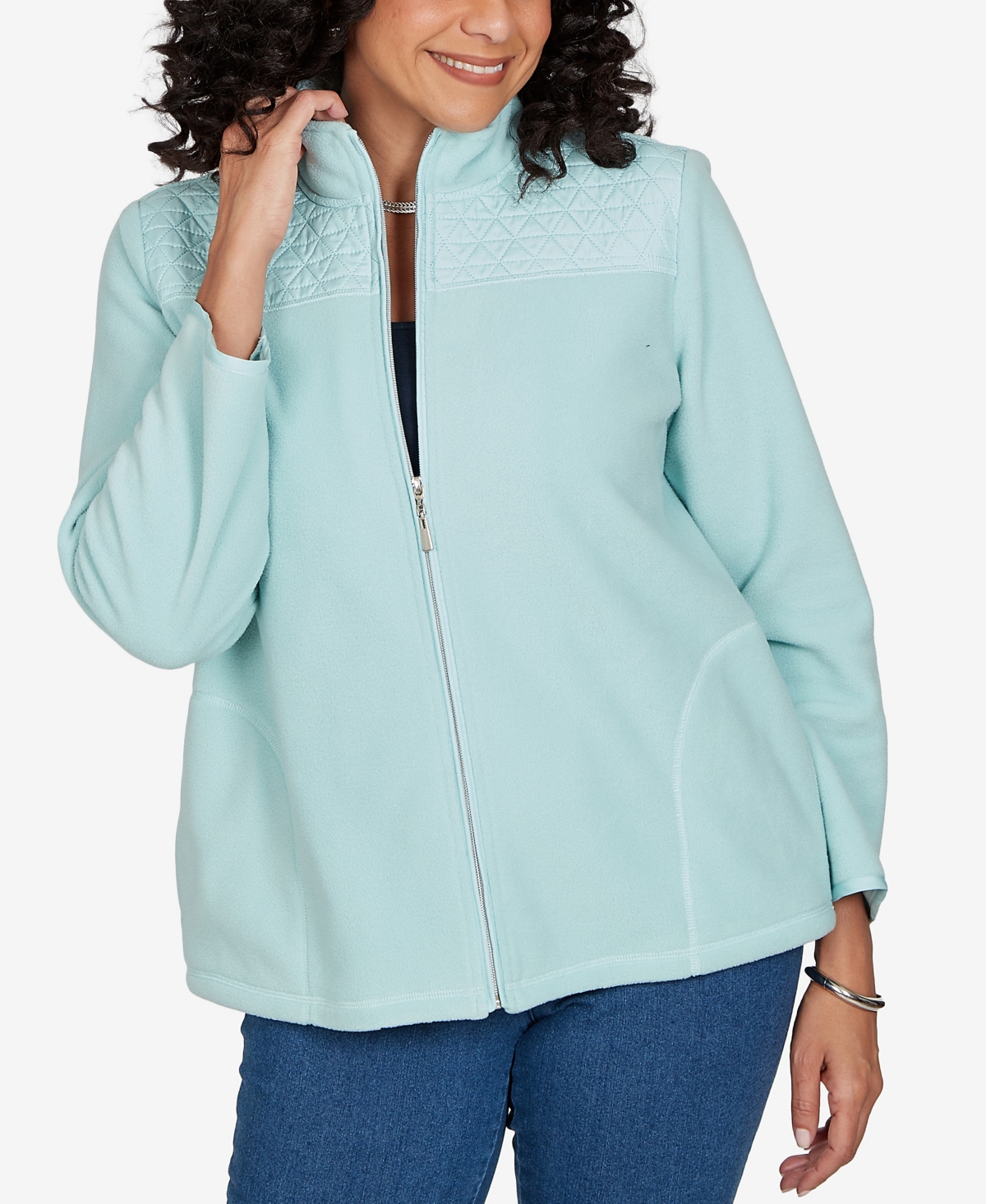 Click here for Alfred Dunner Petite Classic Quilted Zip Front Kni... prices