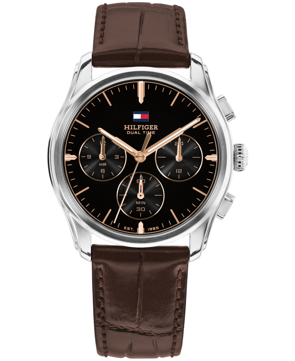 Click here for Tommy Hilfiger Mens Multi-Function Dark Brown Leat... prices