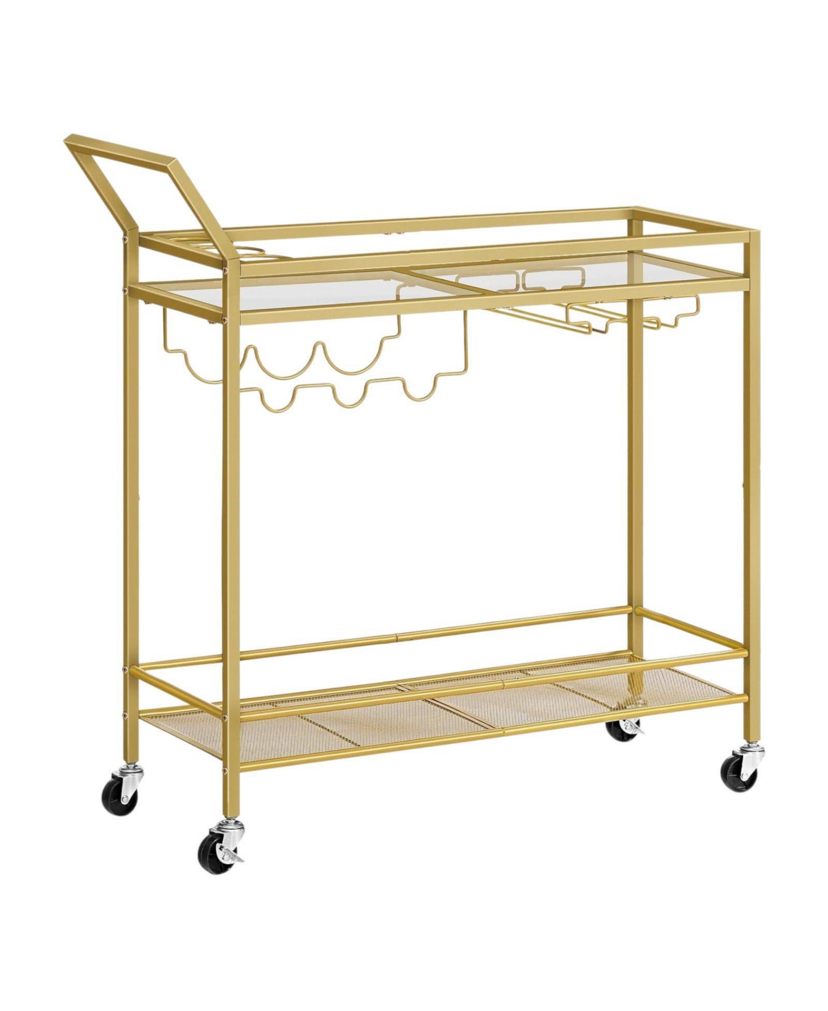 Click here for Slickblue Rolling Bar Cart with Wine Rack  Glass H... prices