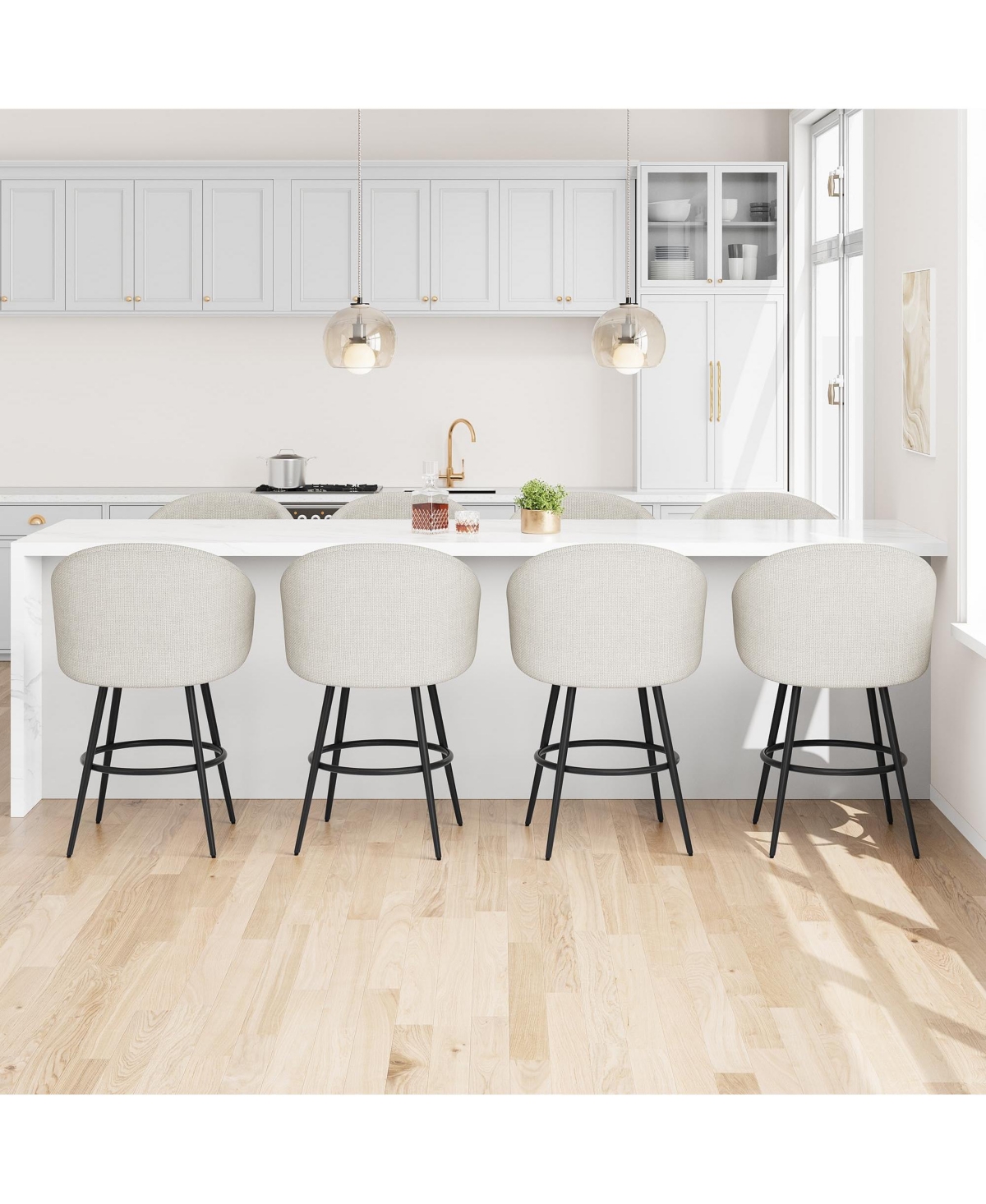 Click here for homfan Bar Stools Set of 8  360 degrees Swivel Cou... prices