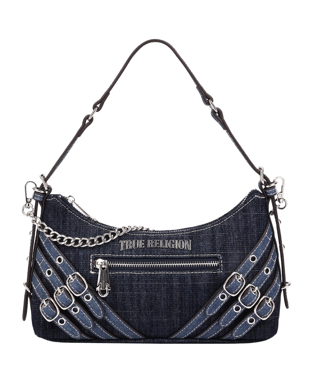 Click here for True Religion Womens Triple Straps Denim Shoulder... prices