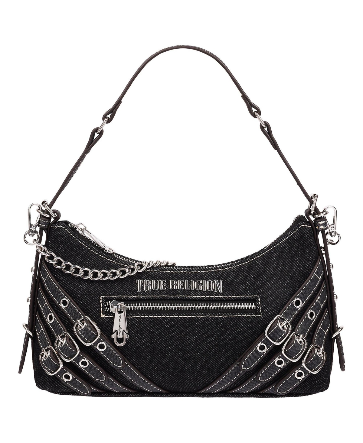 Click here for True Religion Womens Triple Straps Denim Shoulder... prices