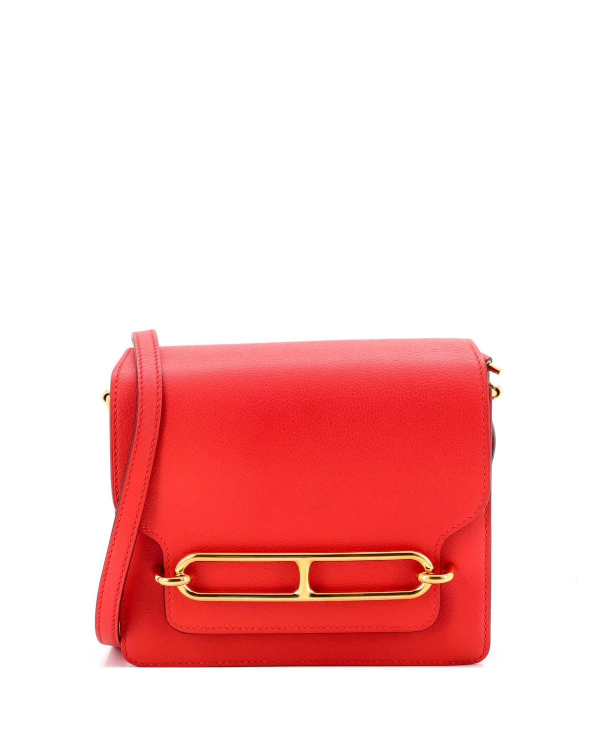 Click here for Pre-Owned HERMES 18 Roulis Bag Evercolor - Red prices
