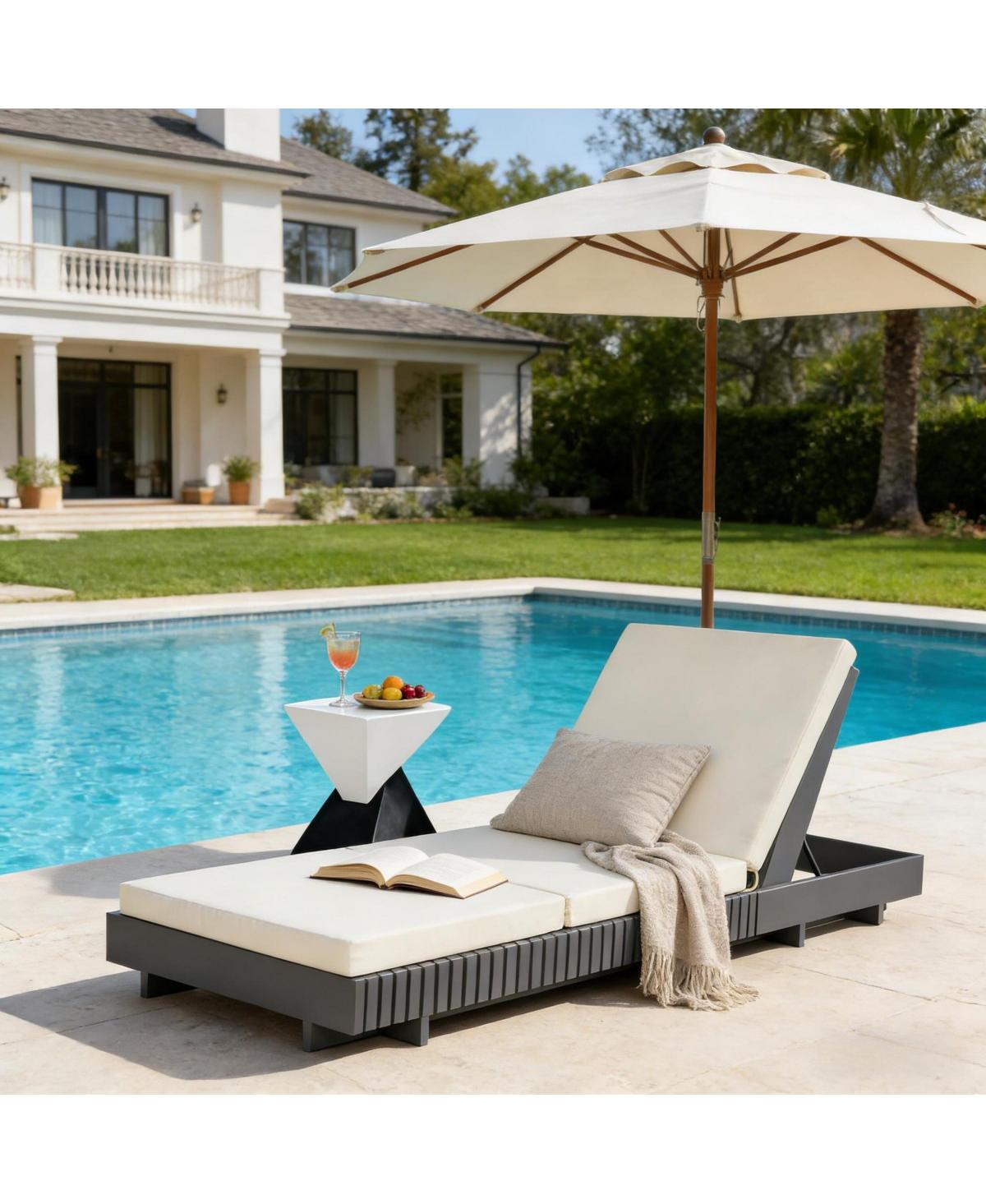 Click here for Asagikoiai Acacia Wood Outdoor Chaise Lounge  Adju... prices