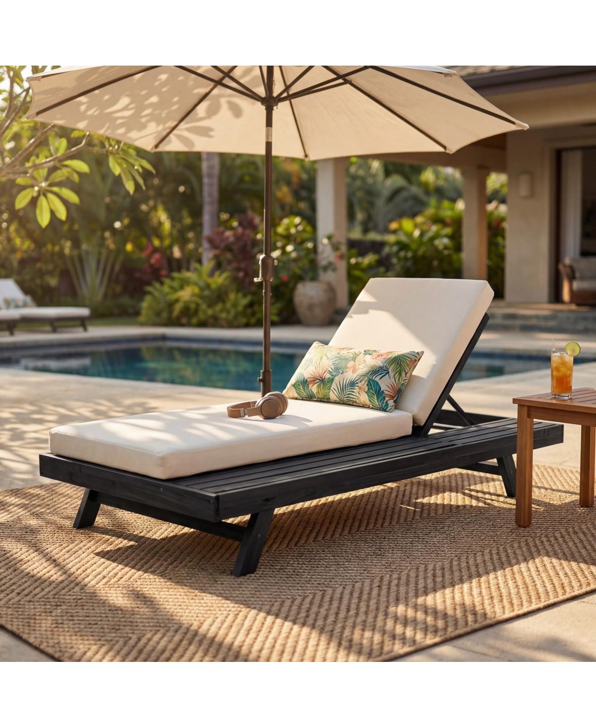 Click here for Asagikoiai Acacia Wood Chaise Lounge  Adjustable O... prices